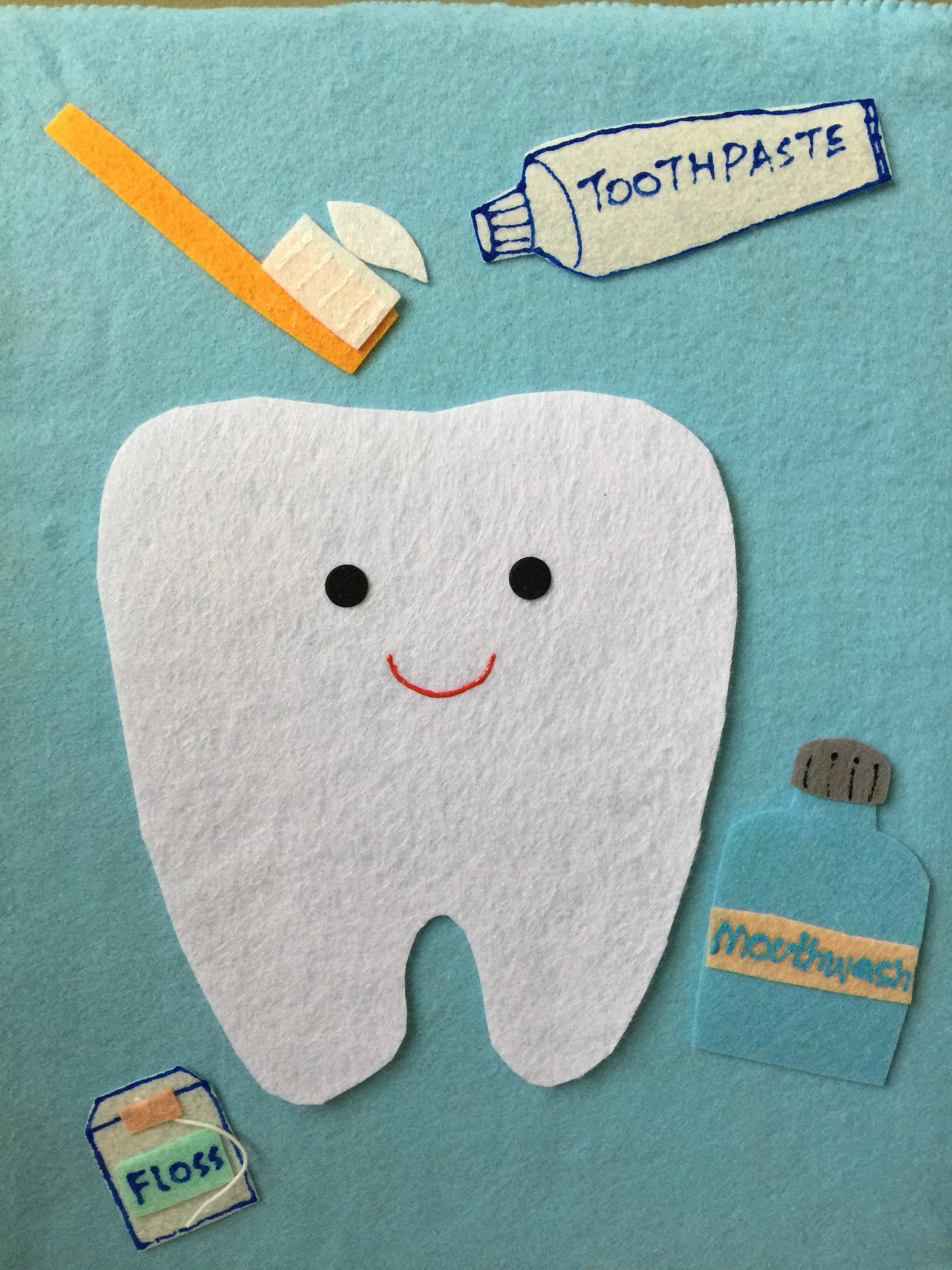 Tooth Brushing Happy Tooth Flannel Board Felt Board | Etsy