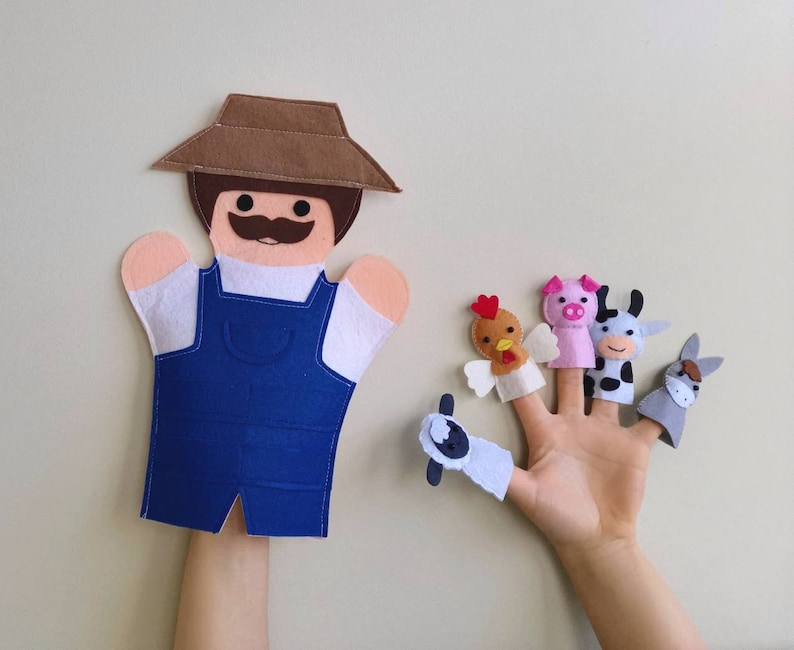 Old Mcdonald Had a Farm Finger Play Glove/farmer Felt Hand - Etsy Canada