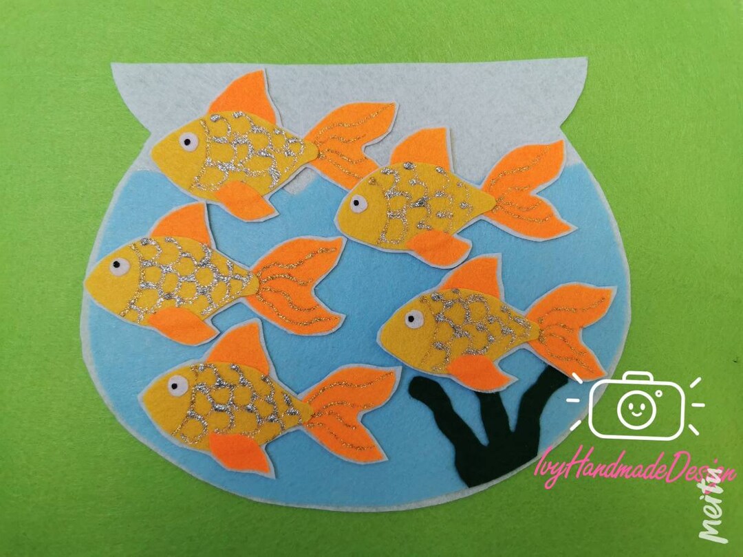 Five Fancy Goldfish at the Pet Store Flannel Felt Story/preschool Felt ...