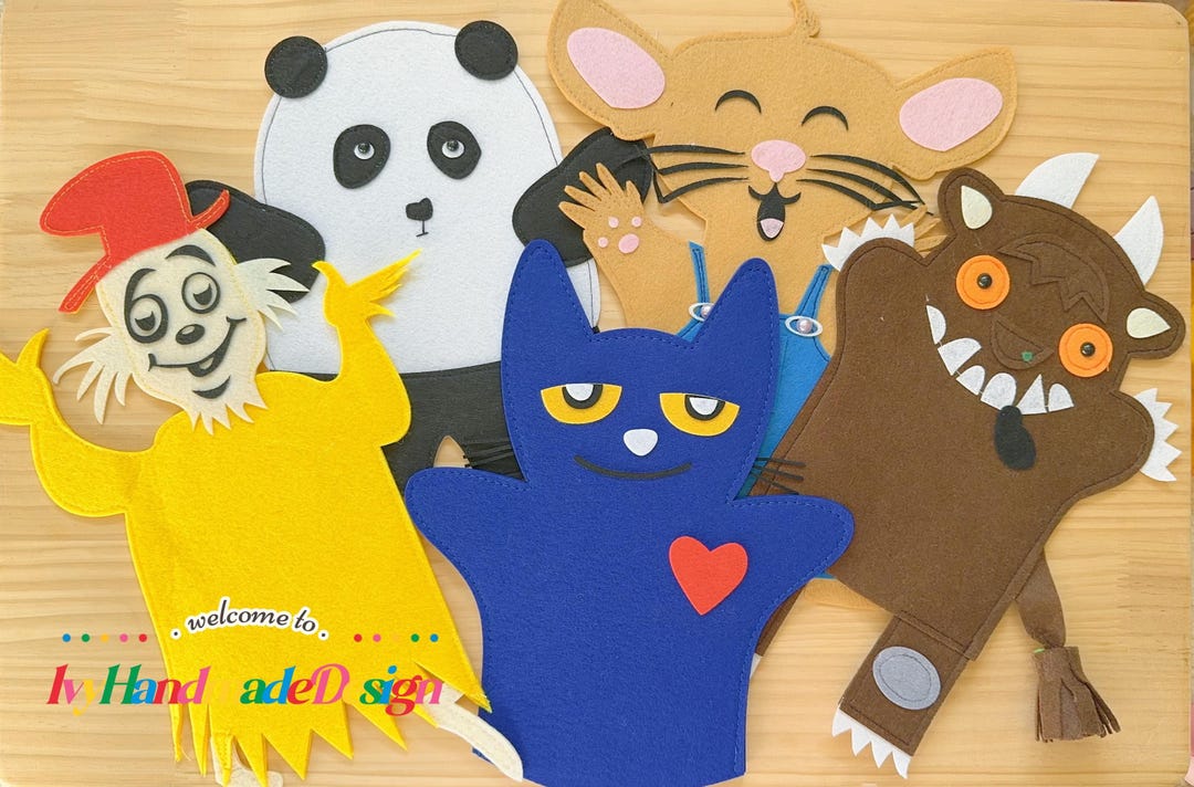 Mouse Mr. Panda Gruffalo Sam I Am Children Story Felt Hand Puppet ...