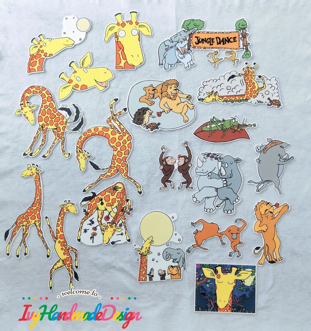 Giraffes Can't Dance Flannel Board Story/felt Printed Story/circle Time ...