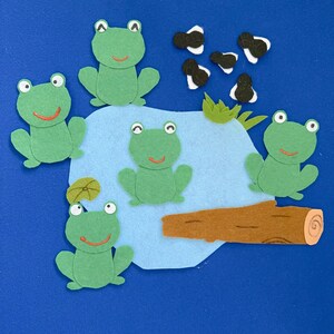 Five Little Speckled Frogs Felt Board Activity Set/ Flannel Board ...