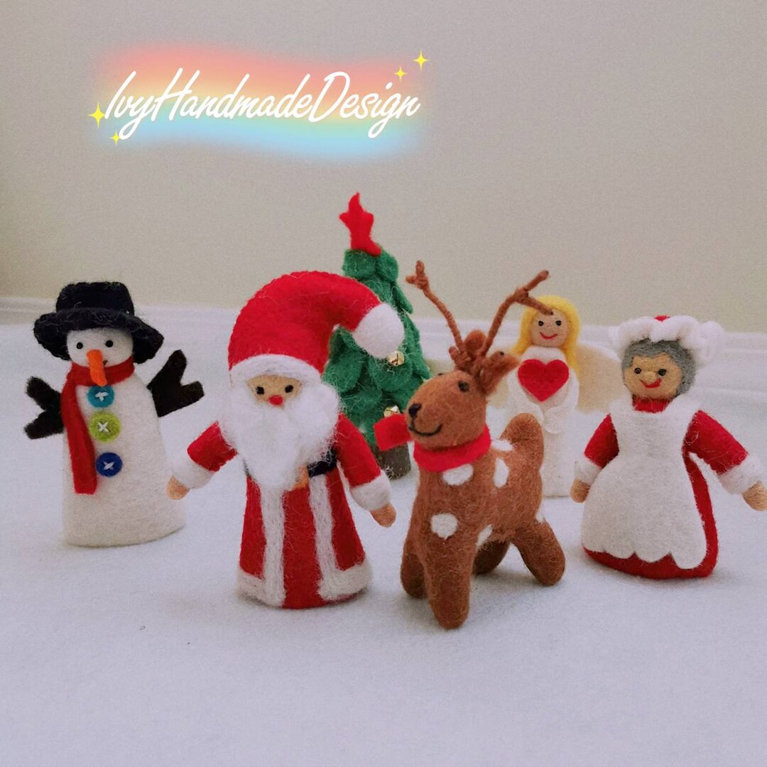 Santa Needle Felted Christmas Doll/mrs. Santa Figures/santa Claus ...