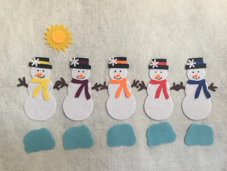 Five Little Snowmen Felt Story/circle Time/flannel - Etsy