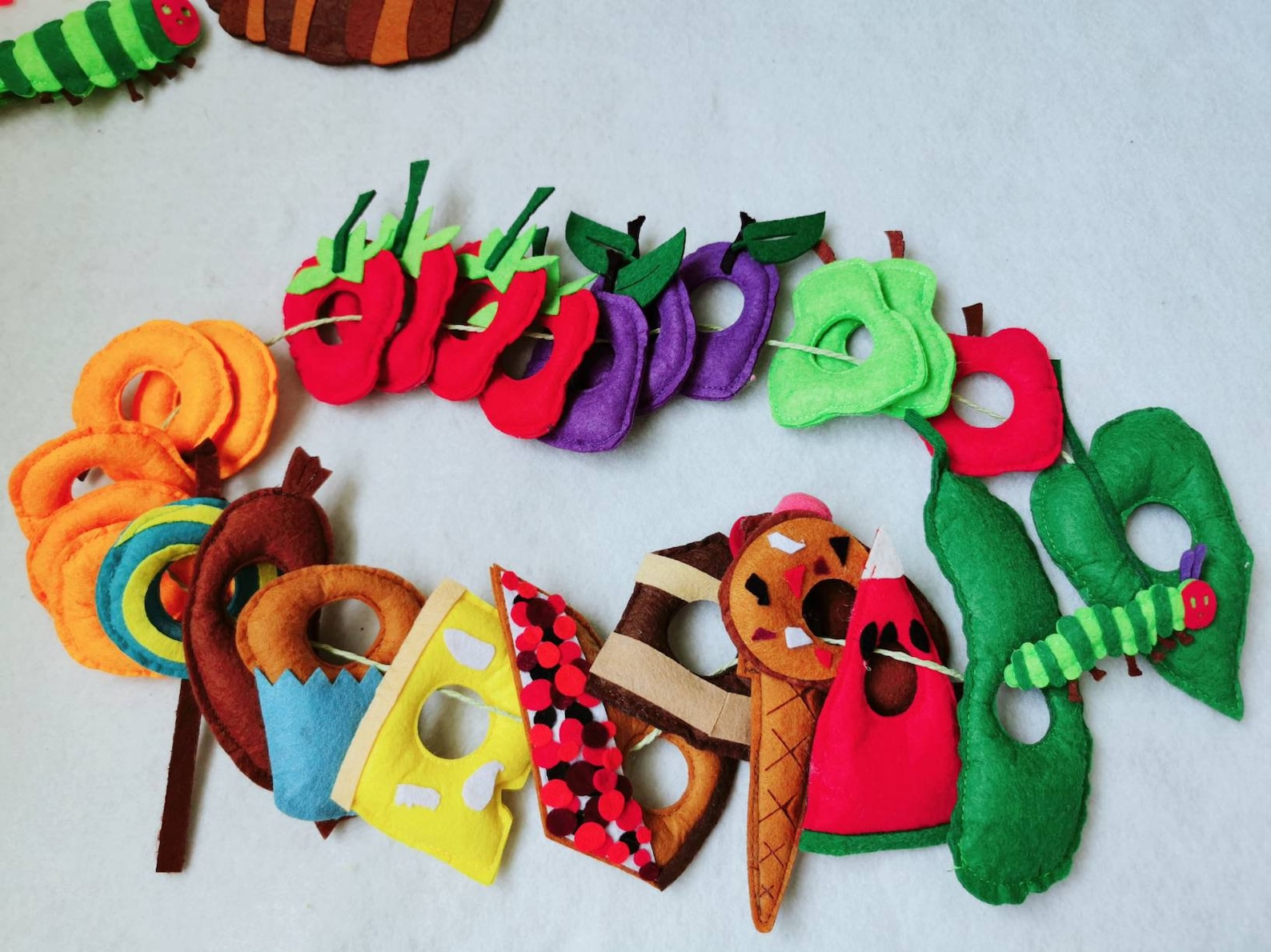 3D the Very Hungry Caterpillar Felt Food Set/felt - Etsy UK