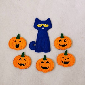 Pete the Cat: Five Little Pumpkins Finger Puppets Felt Board Song Story ...
