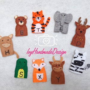 26 Animals Phonics Zoo Felt Finger Puppets/jungle Animal Wool Felt ...