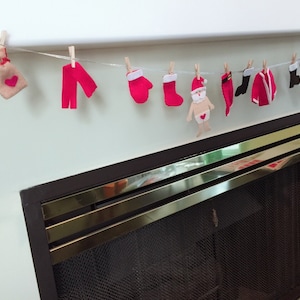 Santa's Christmas's Washing Line Bunting Garland/santa Claus Laundry ...