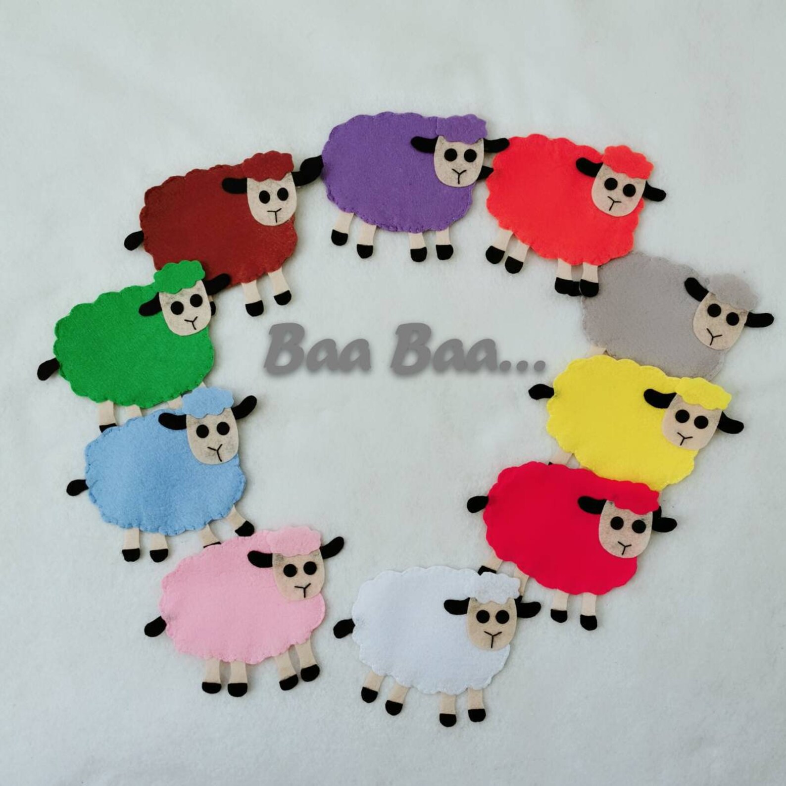 Mary Had a Colorful Lamb Flannel Board Story/10 Little Sheep | Etsy