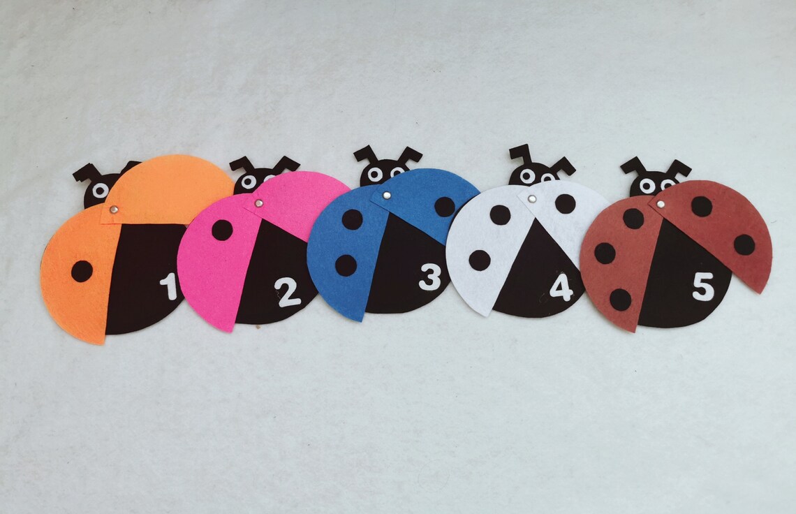 10 Ladybugs Felt Set Moveable Wings/numbers 1-10/math Spring - Etsy