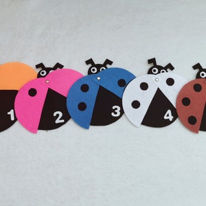 10 Ladybugs Felt Set Moveable Wings/numbers 1-10/math Spring Flannel ...