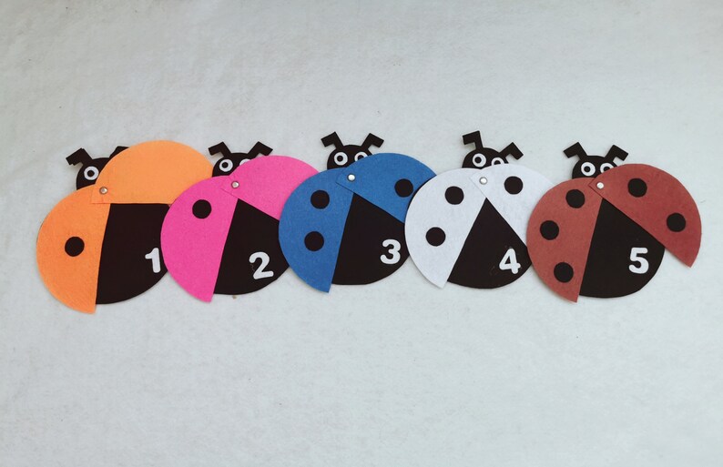 10 Ladybugs Felt Set Moveable Wings/numbers 1-10/math Spring - Etsy
