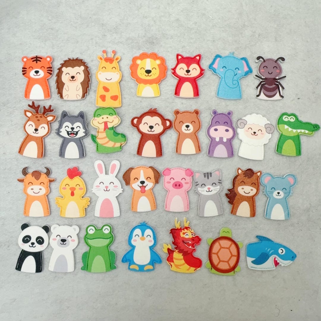Zoo/jungle/forest/animal Finger Puppet Washable Felt Story/woodland ...
