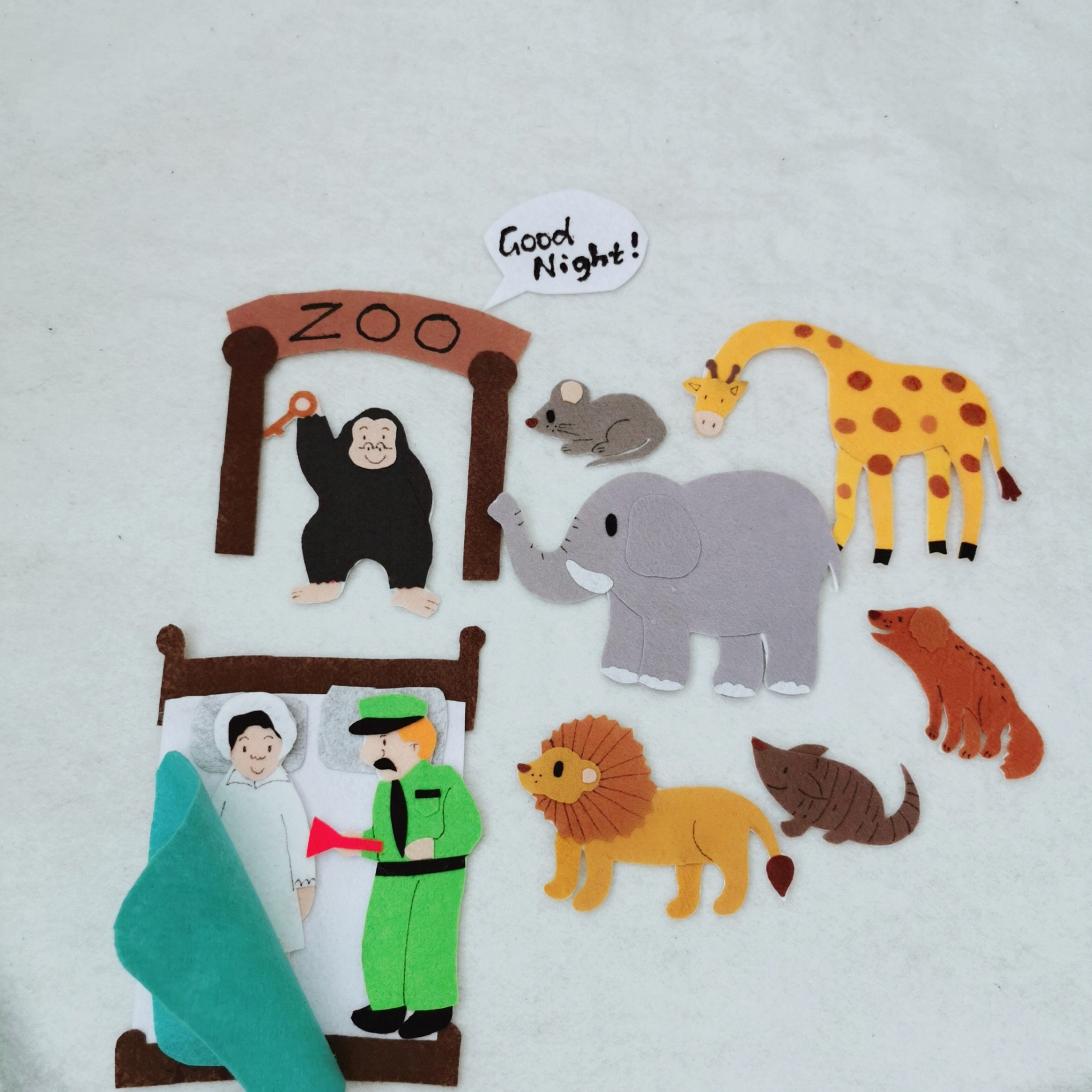 Good Night Gorilla Felt Board Story/and Friends Say Goodnight - Etsy