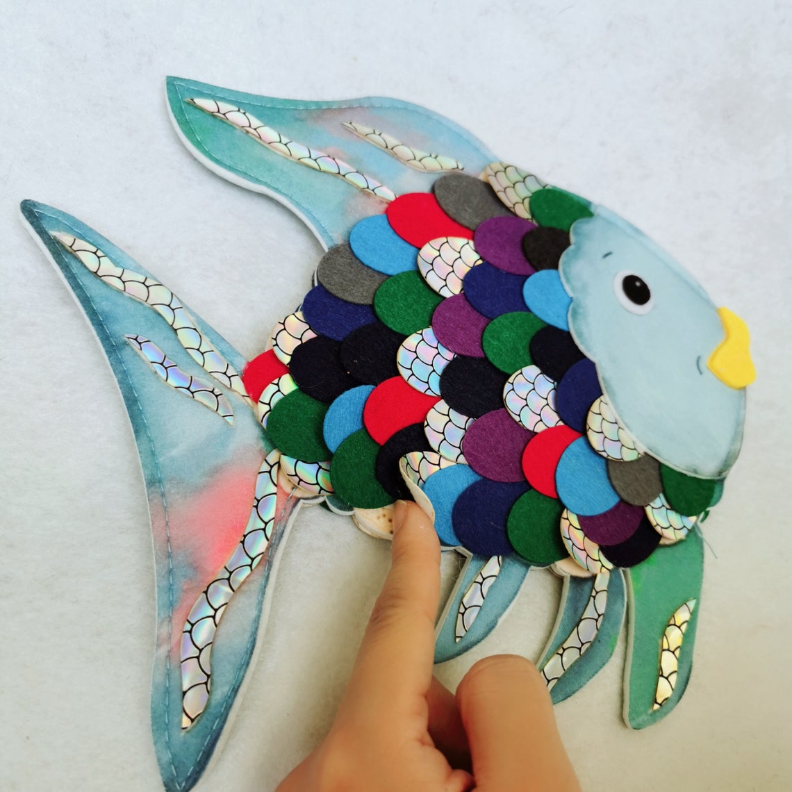 The Rainbow Fish Children Story Felt Hand Puppet/imagination/preschool ...