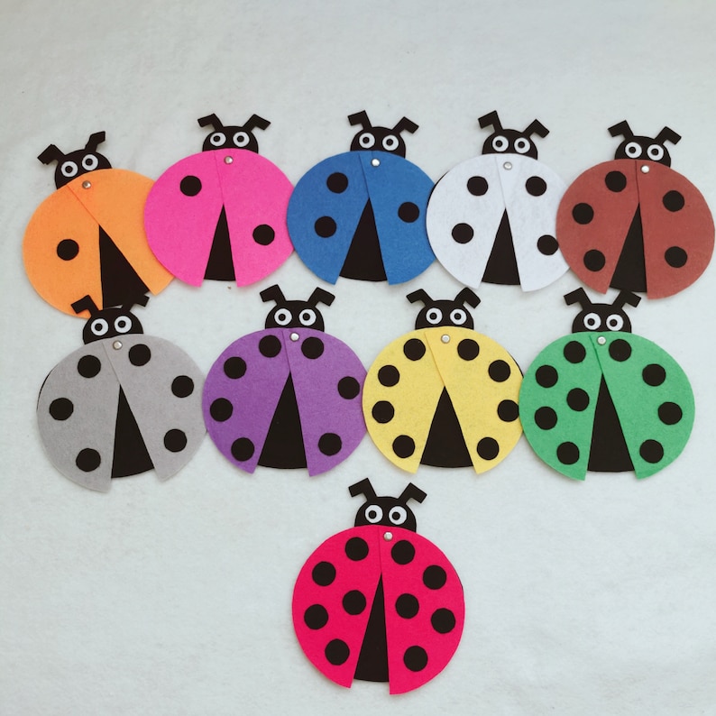 10 Ladybugs Felt Set Moveable Wings/numbers 1-10/math Spring - Etsy