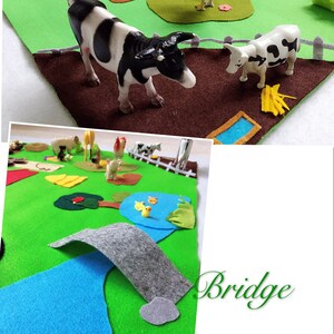3D Felt Farm Large Playmat/farm Play Scape/roll-up Farm Animal Themed ...