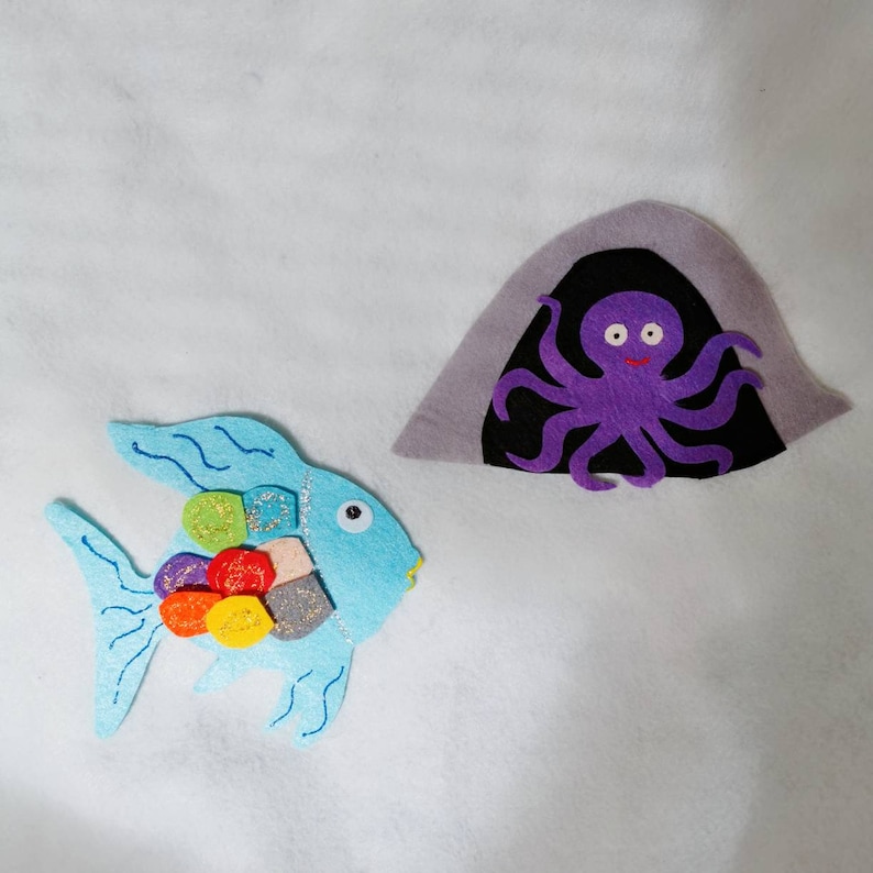 The Rainbow Fish Children Story Flannel board story felt | Etsy
