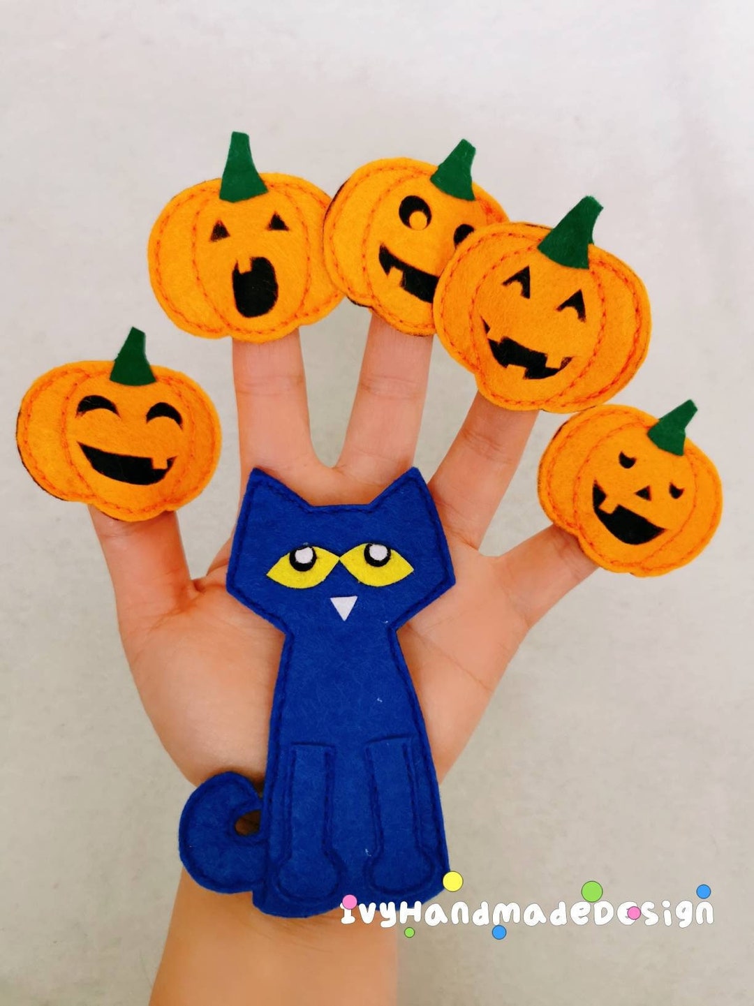 Pete the Cat: Five Little Pumpkins Finger Puppets Felt Board Song Story ...
