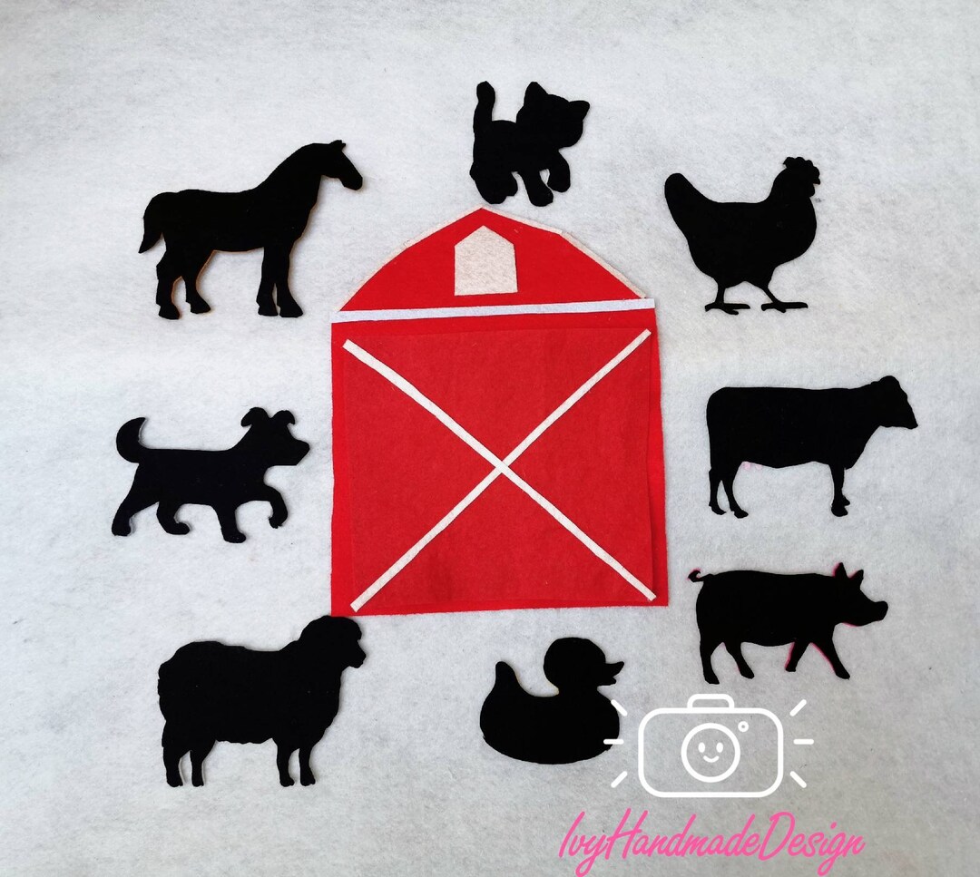 Who's Behind Barn Door Game/farm Animal Felt Board Story/flannel Board ...