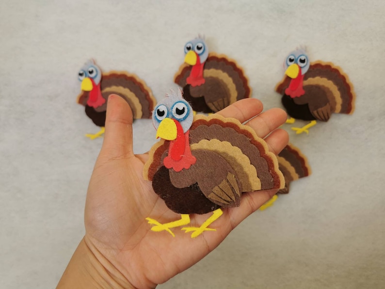Five Fat Turkeys Flannel Board Felt Story Song/thanksgiving - Etsy