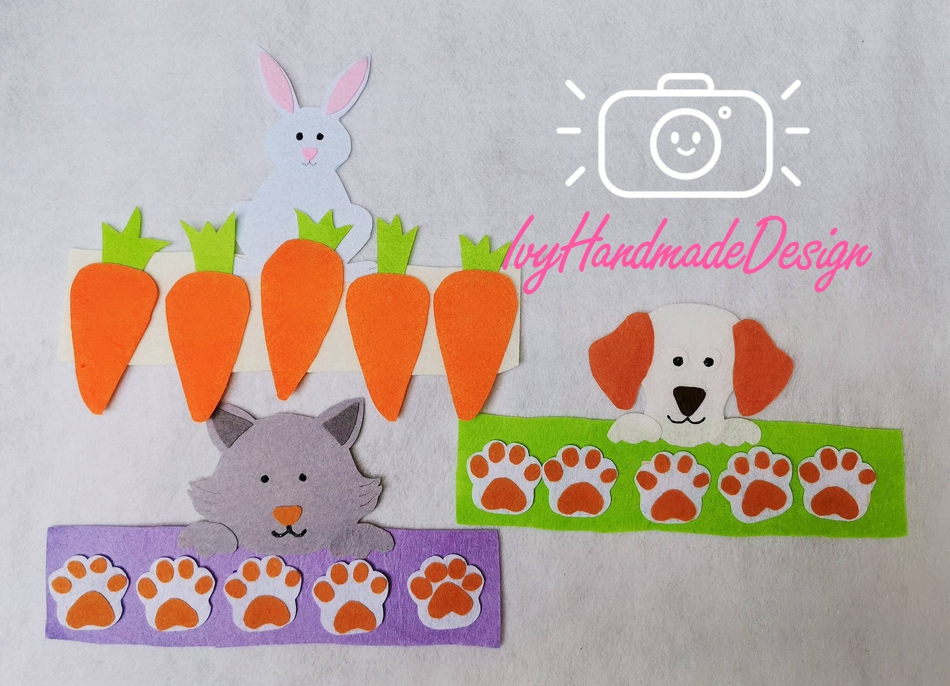 BINGO Song Activity/kitty BINGO Felt Story/bunny Flannel - Etsy