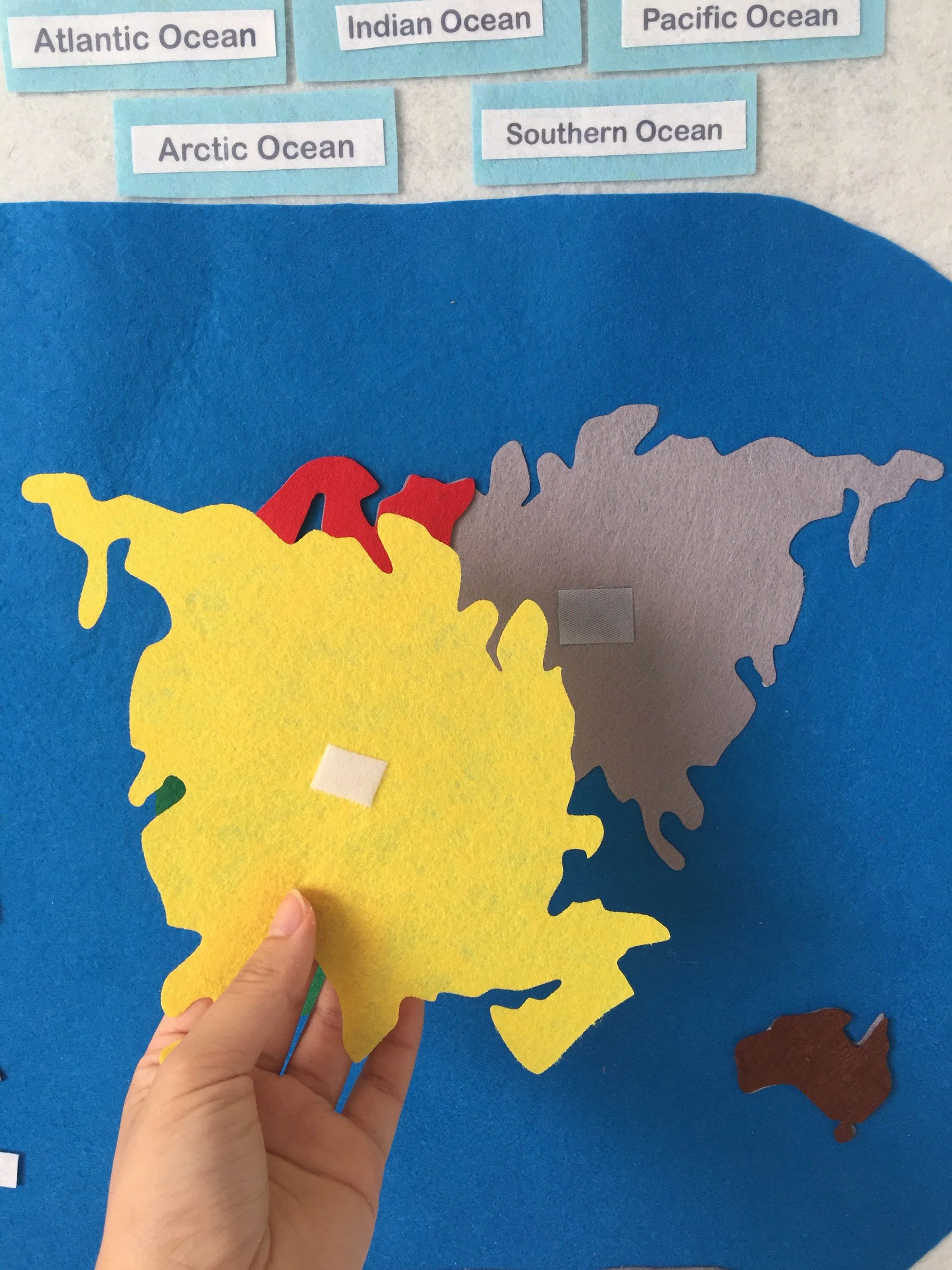 Montessori Felt World Map/world Map With Continent & - Etsy Hong Kong