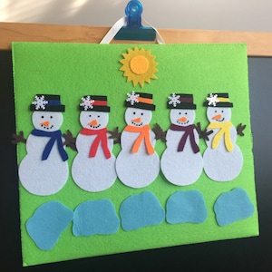 Five Little Snowmen Felt Story/circle Time/flannel Board/preschool ...