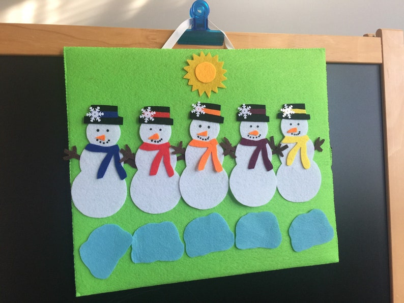 Five Little Snowmen Felt Story/circle Time/flannel - Etsy