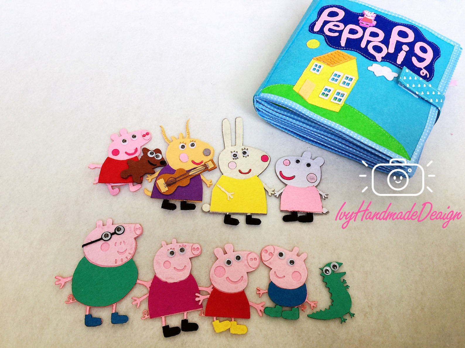 Peppa Pig Felt Busy Book/fabric Soft Quiet Book/educational | Etsy