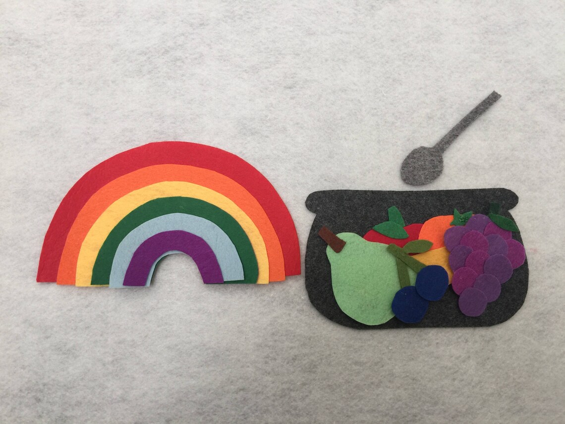 Rainbow Stew Felt Story/rainbow Puzzle//rainbow Colors Felt - Etsy UK
