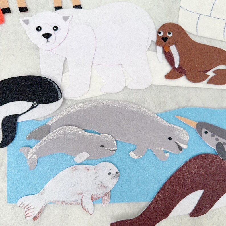 Baby Beluga/arctic Animal Felt Story/preschool Flannel Board Winter ...