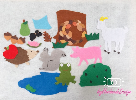 Apple Trouble Felt Story/hedgehog Flannel Board/animal/circle | Etsy