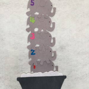 5 Elephants Went Out to Play Felt Story/5 Elephants Bathtub Flannel ...