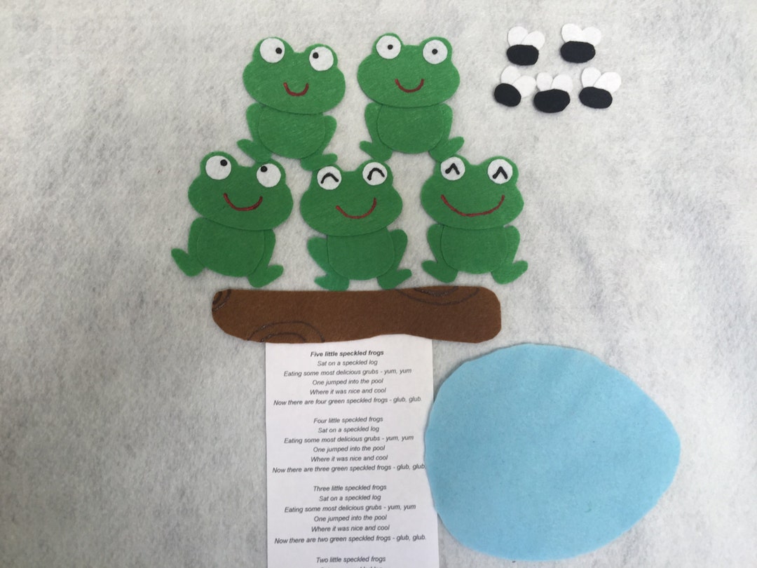 Five Little Speckled Frogs Felt Board Activity Set/ Flannel Board ...