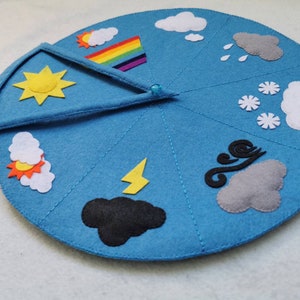 Weather Calendar/montessori Weather Wheel Game/weather Chart Felt Board ...