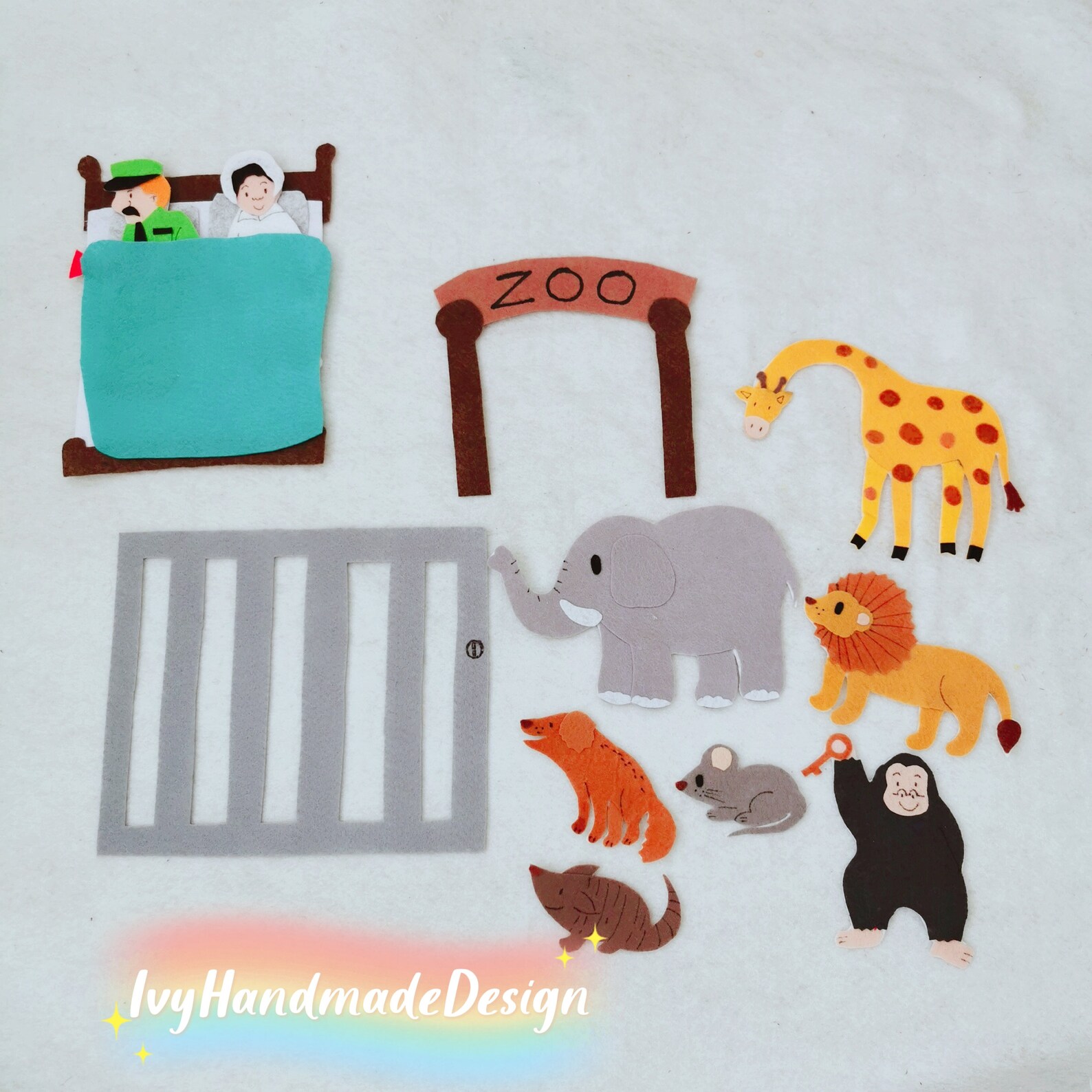 Good Night Gorilla Felt Board Story/and Friends Say Goodnight - Etsy