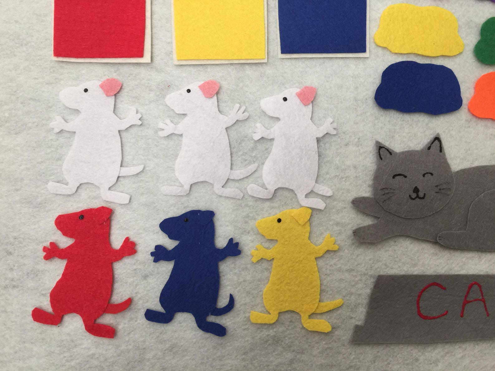 Mouse Paint Felt Board Story Set/flannel Board/preschool/creative Play ...