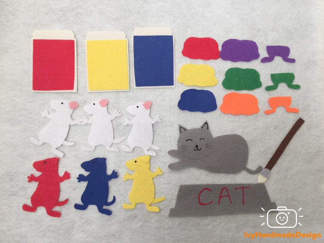 Mouse Paint Felt Board Story Set/flannel Board/preschool/creative Play ...