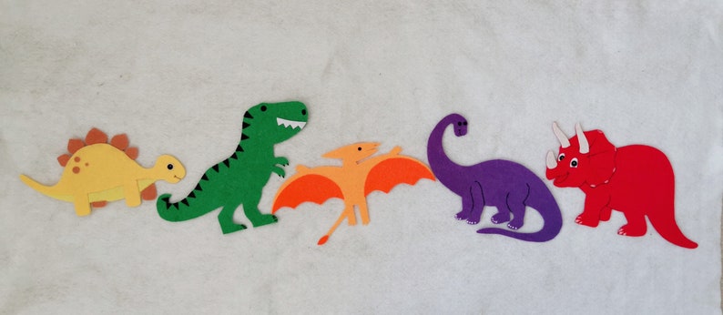 Five Little Dinosaurs Felt Story/ece/kid Dino Song Circle Time/flannel ...