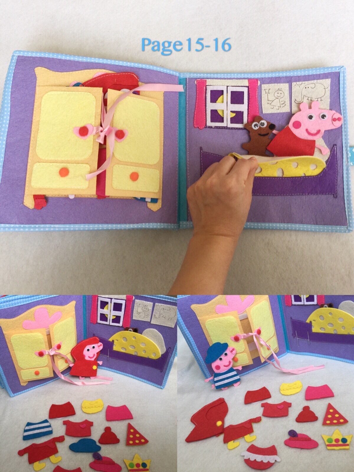 Peppa Pig Felt Busy Book/fabric Soft Quiet Book/educational - Etsy