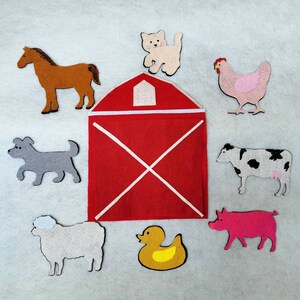 Who's Behind Barn Door Game/farm Animal Felt Board Story/flannel Board ...