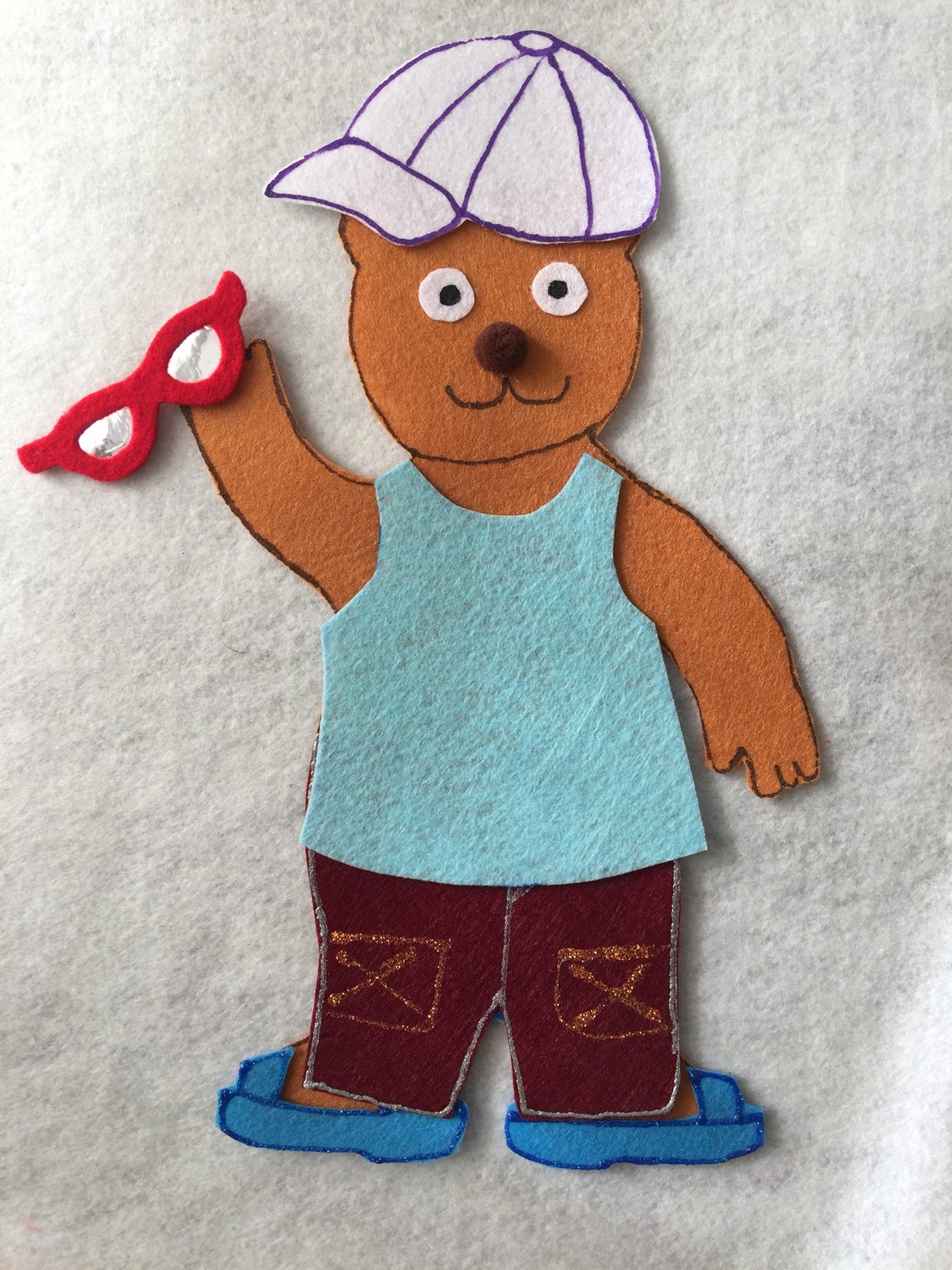 Teddy Bear Gets Dress Felt Story Set/weather/felt Board - Etsy