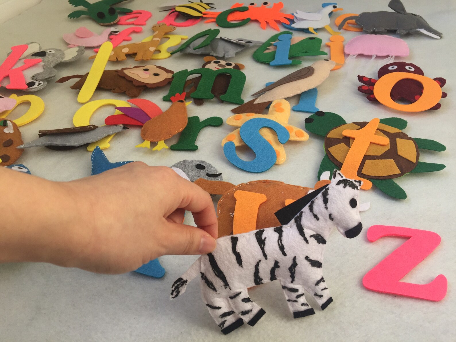 Abc Alphabet Animal/alphabet and Matching Animals Felt | Etsy Canada