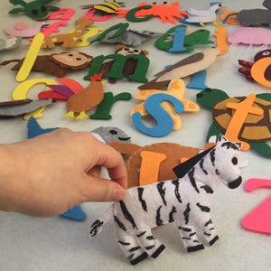 Abc Alphabet Animal/alphabet and Matching Animals Felt Set/stuffed ...