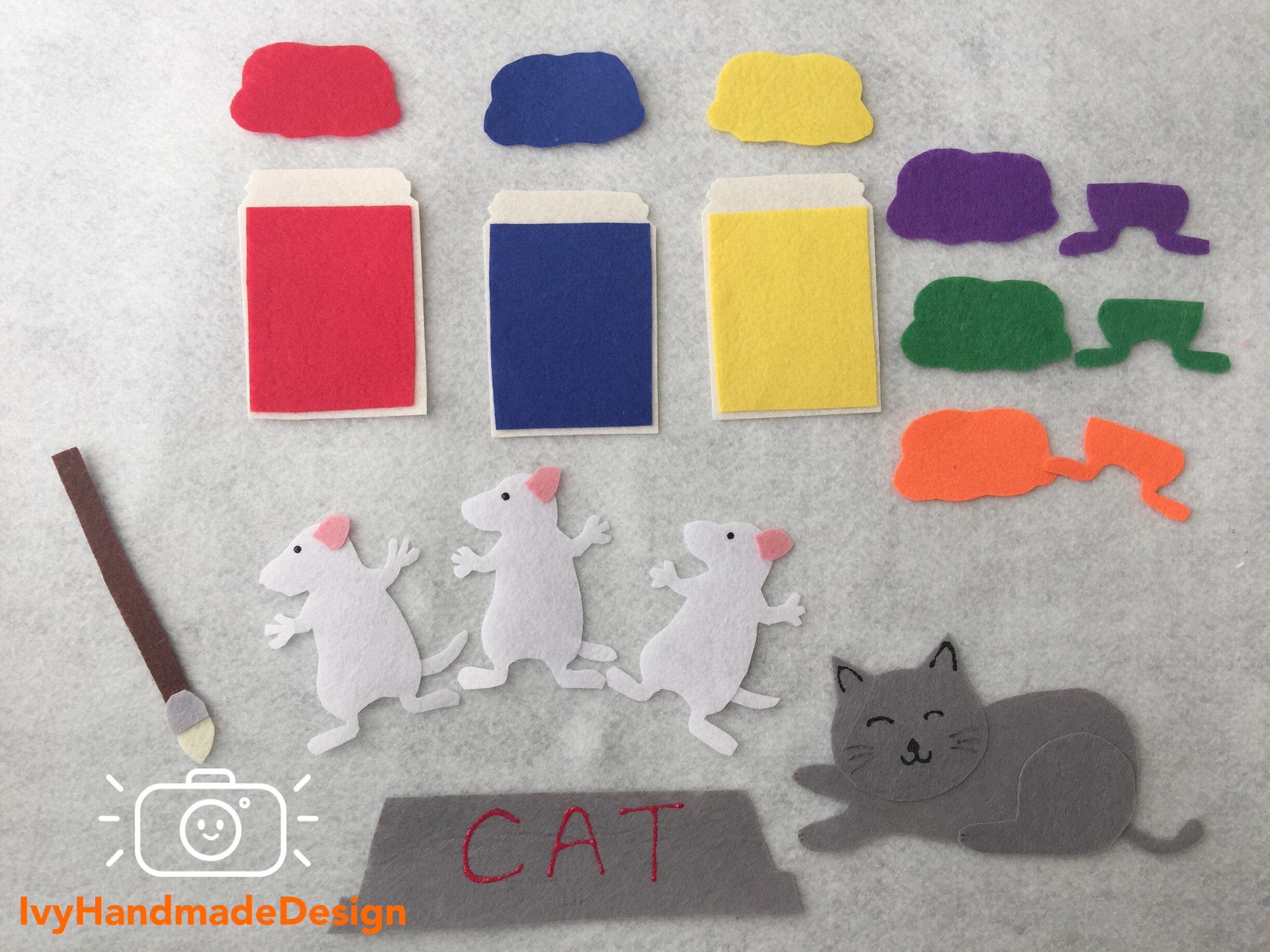 Mouse Paint Felt Board Story Set/Flannel | Etsy