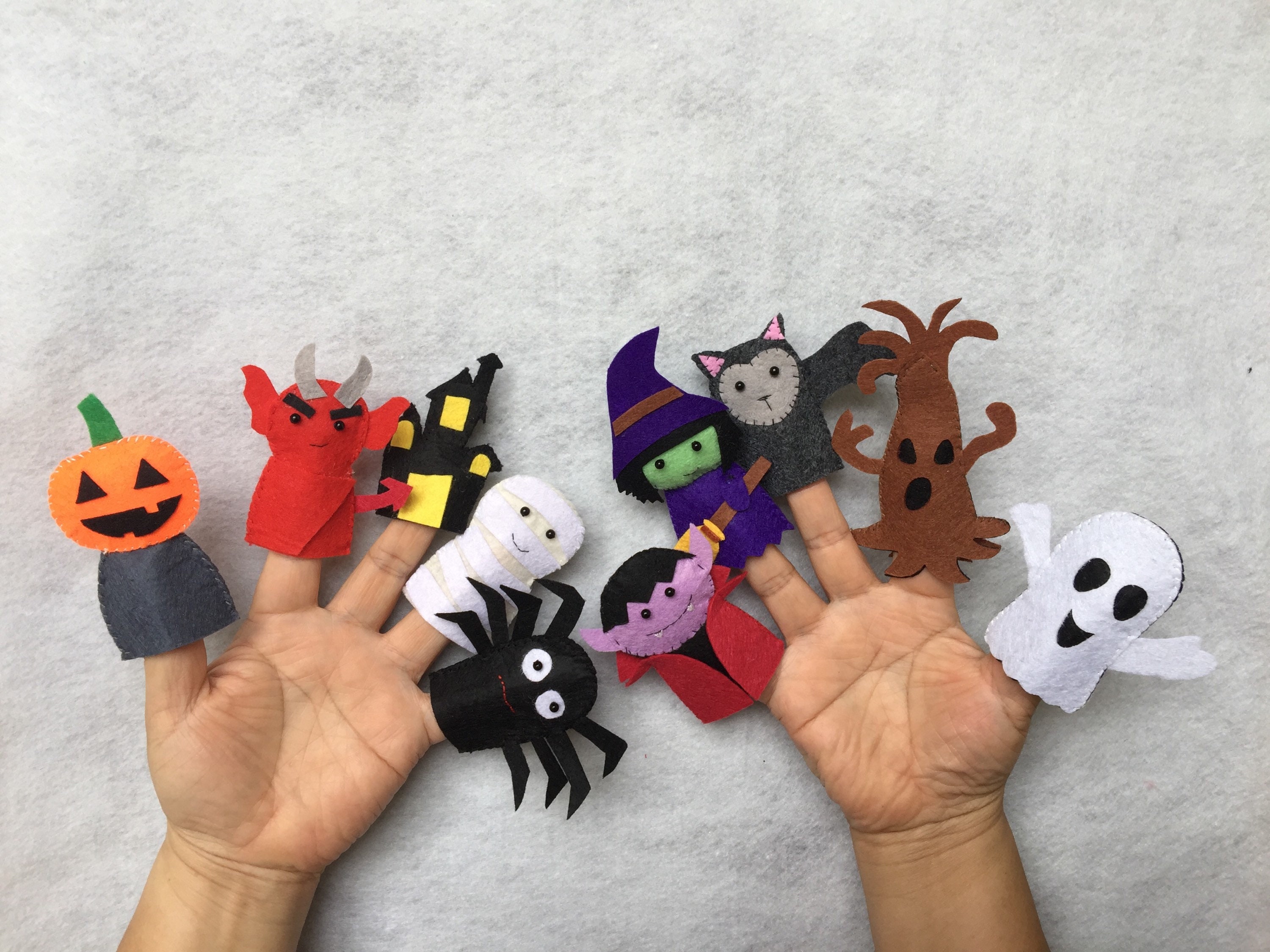 Halloween Felt Finger Puppet/big Pumpkin Story Telling Prop/witch ...