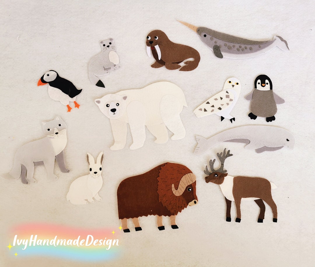 Arctic Animals Felt Story/preschool Flannel Board Winter Theme Polar ...