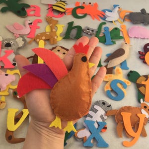 Abc Alphabet Animal/alphabet and Matching Animals Felt Set/stuffed ...