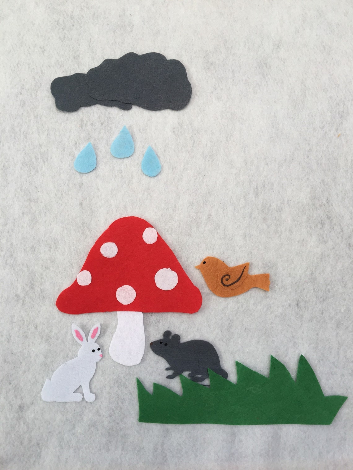Mushroom in the Rain Felt Board Story/flannel Board - Etsy